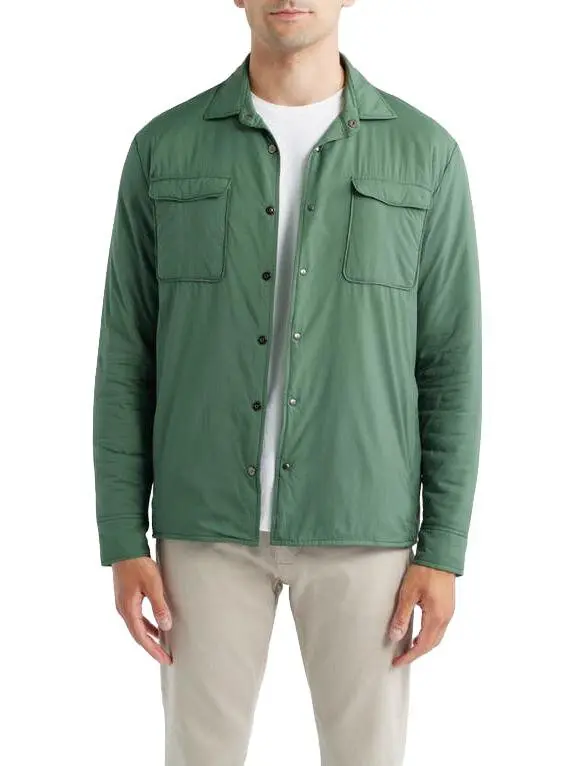 Johnnie-o Denzel Featherweight Nylon Snap-up Shirt Jacket - Kelp