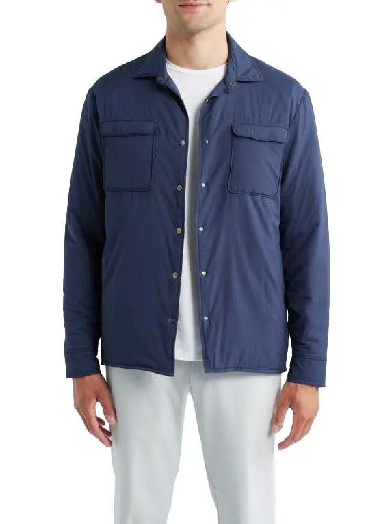 Johnnie-o Denzel Featherweight Nylon Snap-up Shirt Jacket - Wake