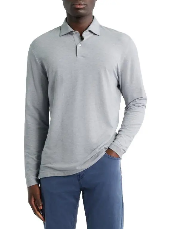 Johnnie-o Idris Top Shelf Long Sleeve Polo - Grey