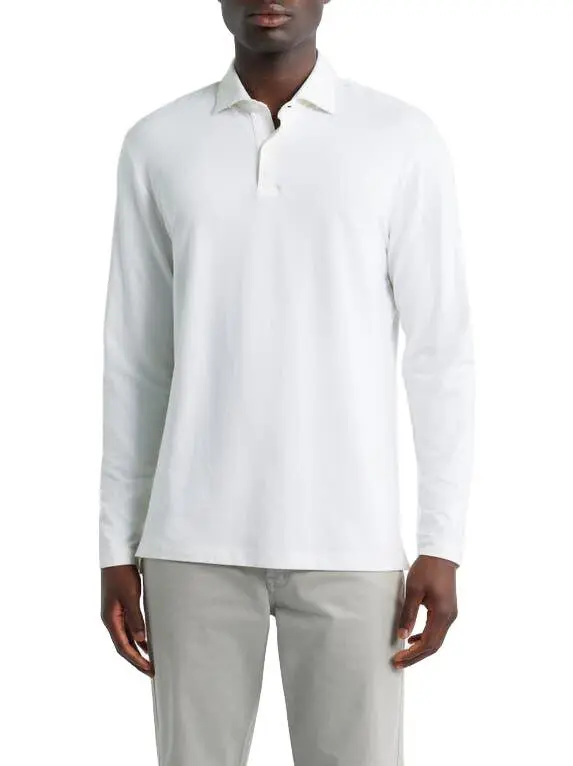 Johnnie-o Idris Top Shelf Long Sleeve Polo - White