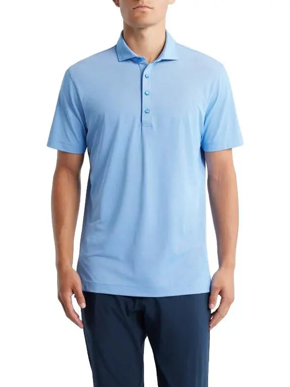 Johnnie-o Clegg Solid Piqué Performance Golf Polo - Palisades Blue
