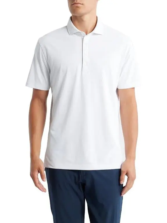 Johnnie-o Clegg Solid Piqué Performance Golf Polo - White