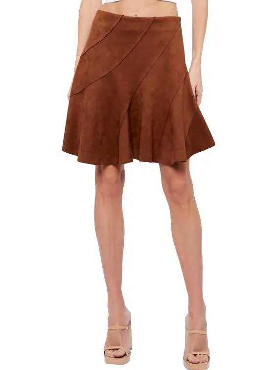CIEBON Aje Faux-suede Mini Skirt - Brown