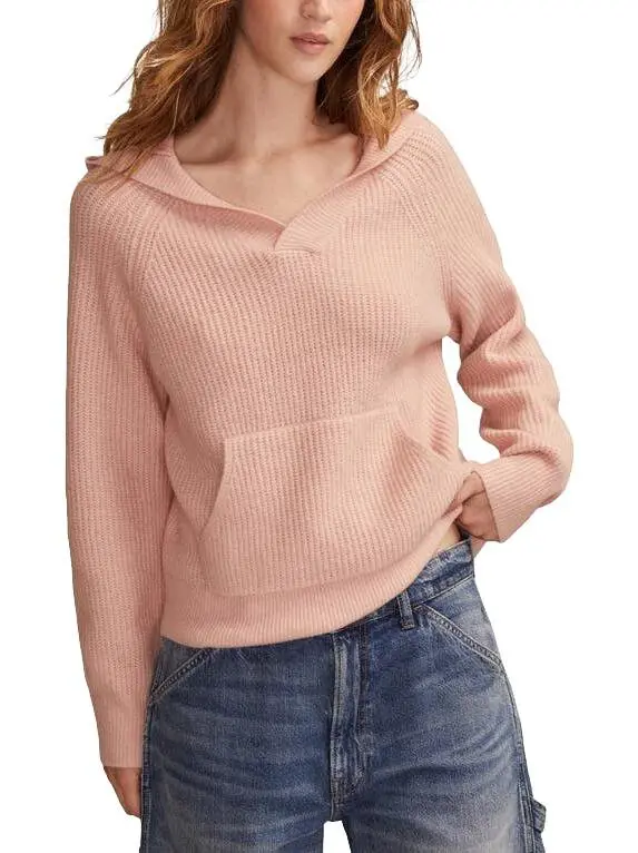 Lucky Brand V-neck Sweater Hoodie - Rose Smoke
