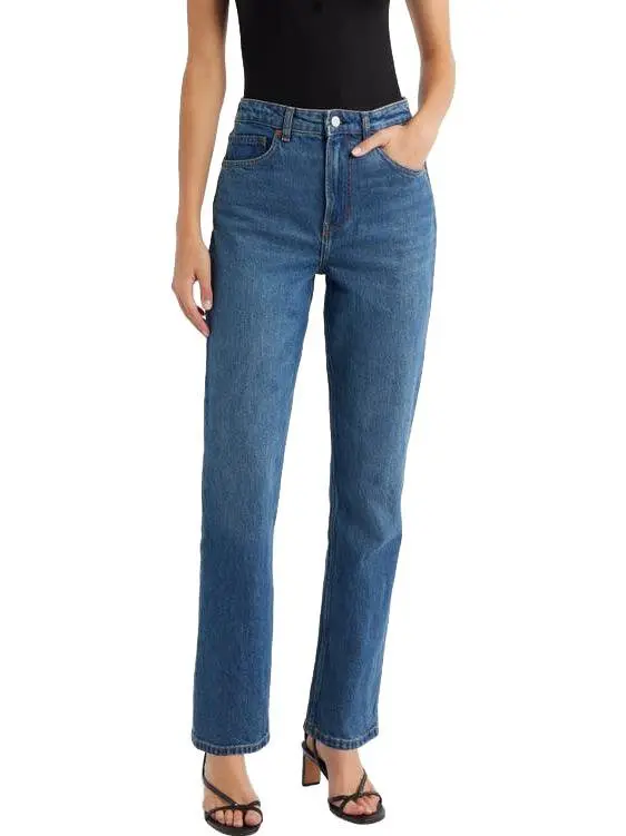 REFORMATION Jax Super High Waist Straight Leg Jeans - Mellusine