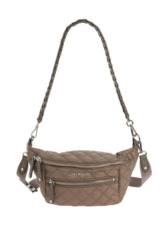 Mz Wallace Crosby Quilted Nylon Convertible Sling Bag - Morning Dove