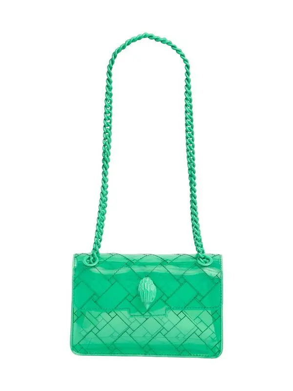 Kurt Geiger Mini Kensington Drench Vinyl Convertible Crossbody Bag - Green