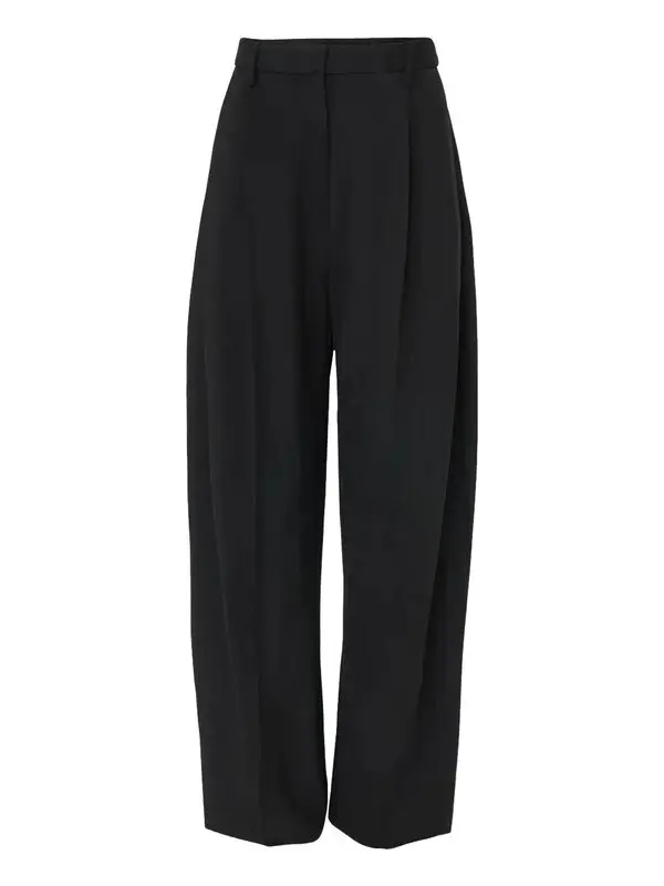 Carolina Herrera Pleated Wool-blend Trousers - Black