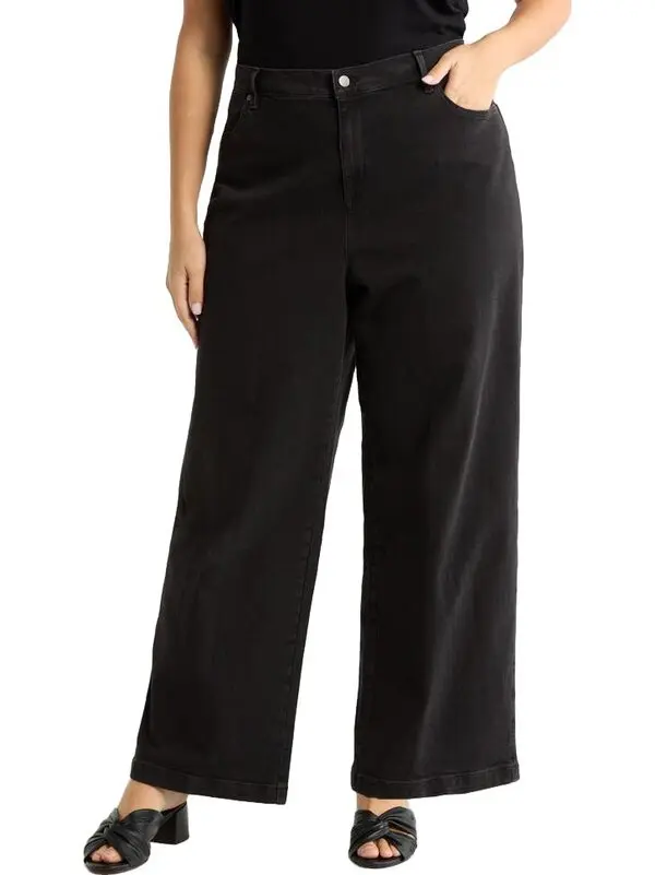Eileen Fisher Wide-leg Jeans - Black
