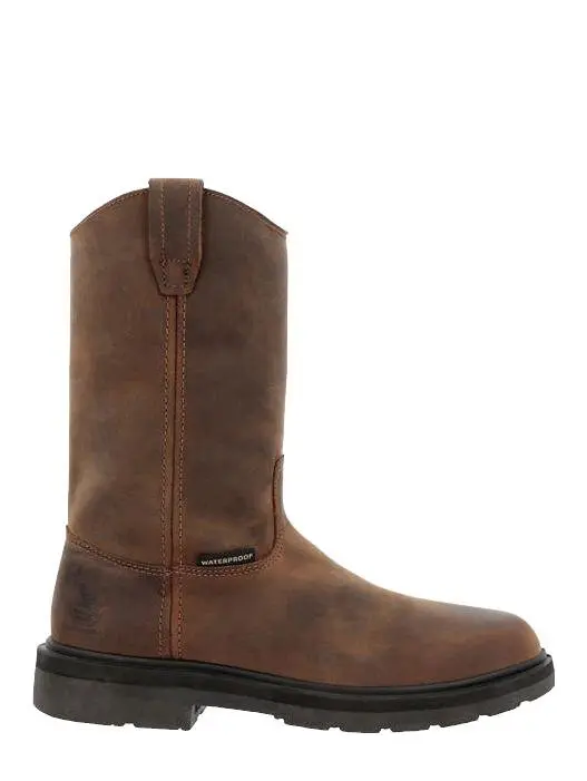 GEORGIA BOOT Suspension System Waterproof Wellington Work Boot - Brown