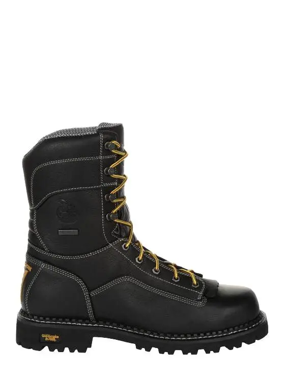 GEORGIA BOOT Amp Lt Logger Composite Toe Work Boots - Black