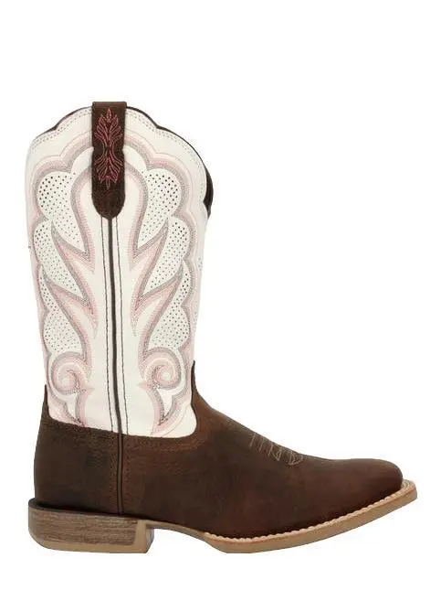 Durango Ventilated Western Boots - Trail Brown And White