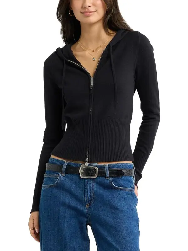 Bp. Fitted Cotton Blend Hoodie - Black
