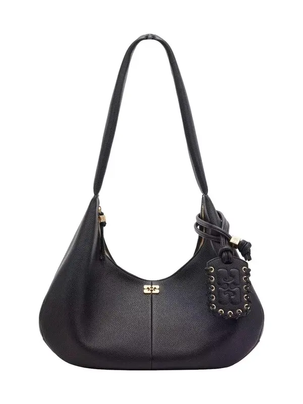 GANNI Medium Hobo Tote Bag - Black