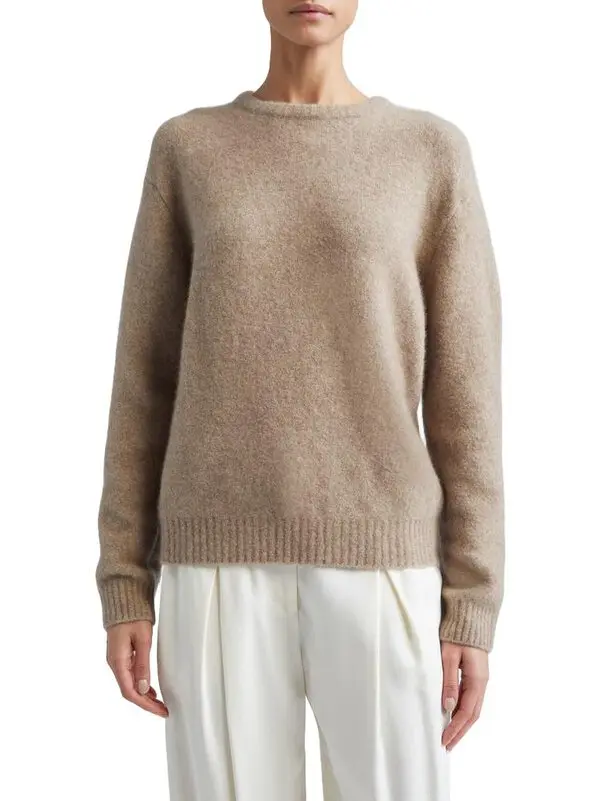 Partow Cashmere And Silk Crewneck Sweater - Oatmeal