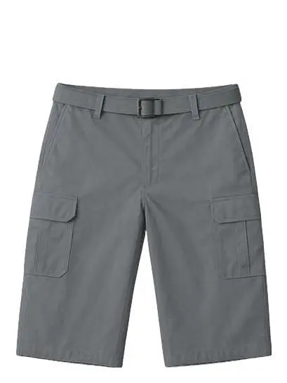 BENBEN Cargo Shorts With Adjustable Belted Waist - Grey
