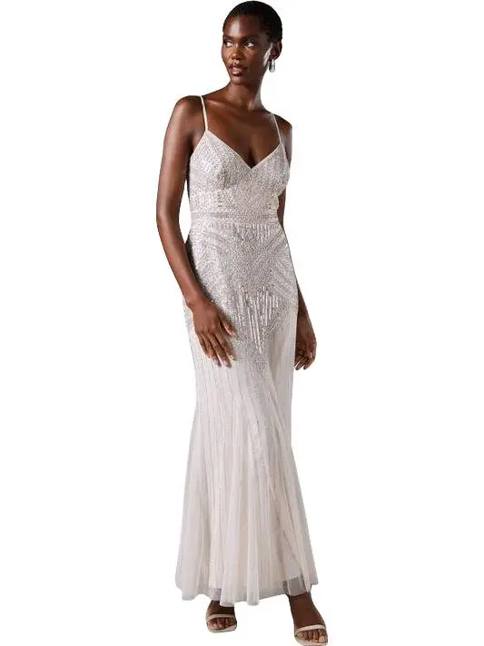 Coast Embellished Cami Maxi Dress - Neutral