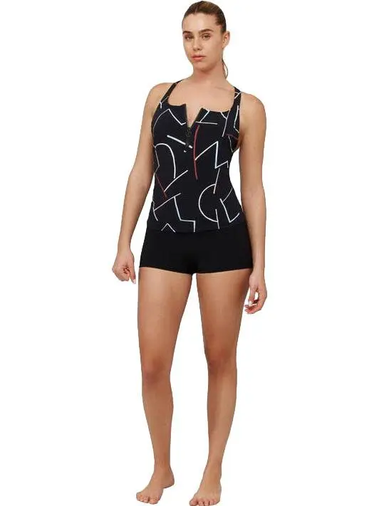 GOTTEX Kai Scoop Neck Tankini Top - Multi Black