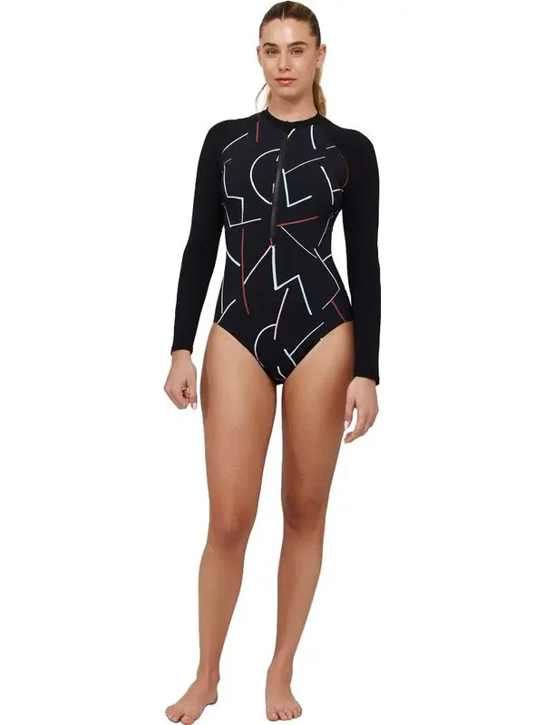 GOTTEX Kai Long Sleeve One Piece - Multi Black
