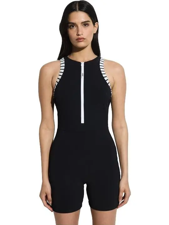 GOTTEX Coco High Neck Swim Romper - Black-white