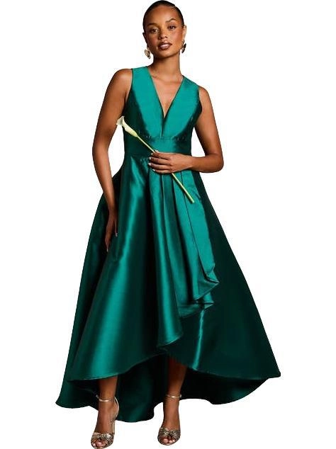 Coast Petite Plunge Waterfall Maxi Dress - Emerald