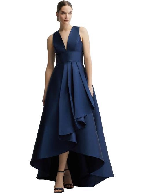 Coast Petite Plunge Waterfall Maxi Dress - Navy