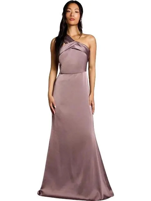 Coast Asymmetric Neck Maxi Gown - Dark Mauve
