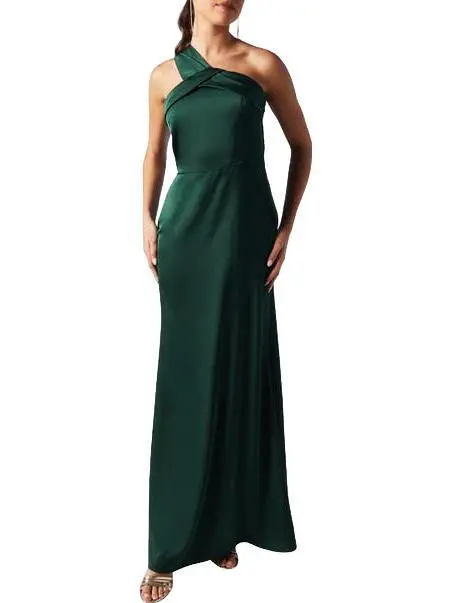 Coast Asymmetric Neck Maxi Gown - Emerald
