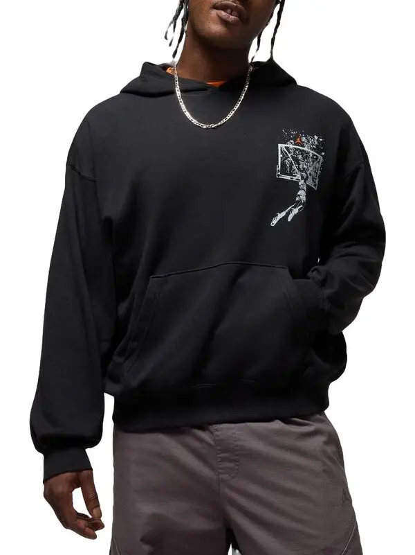 JORDAN Oversized Brooklyn Hoodie - Black/starfish