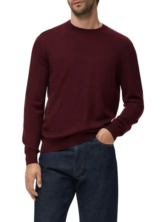 Mango Crewneck Wool Sweater - Wine
