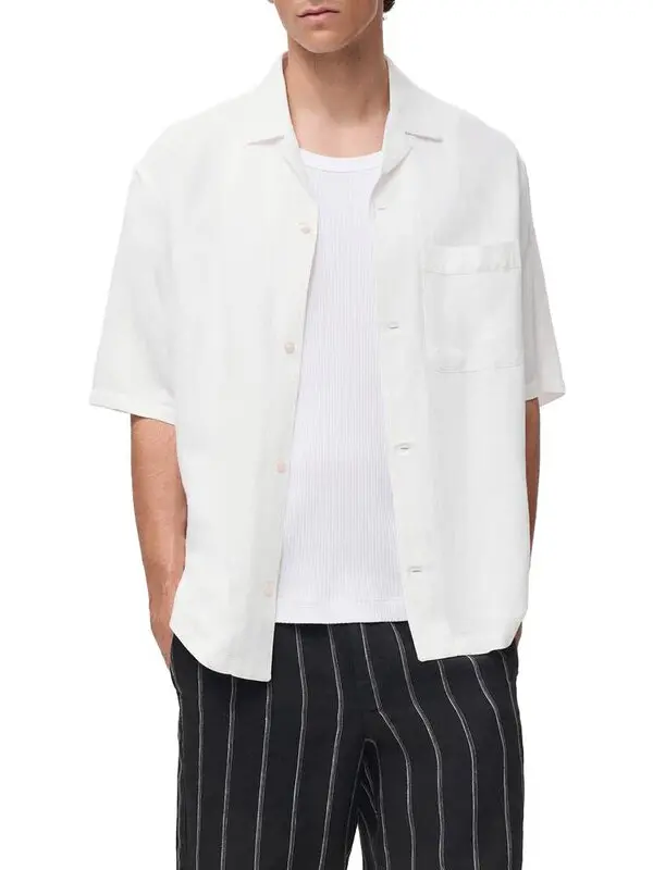 Mango Regular Fit Camp Shirt - Off White