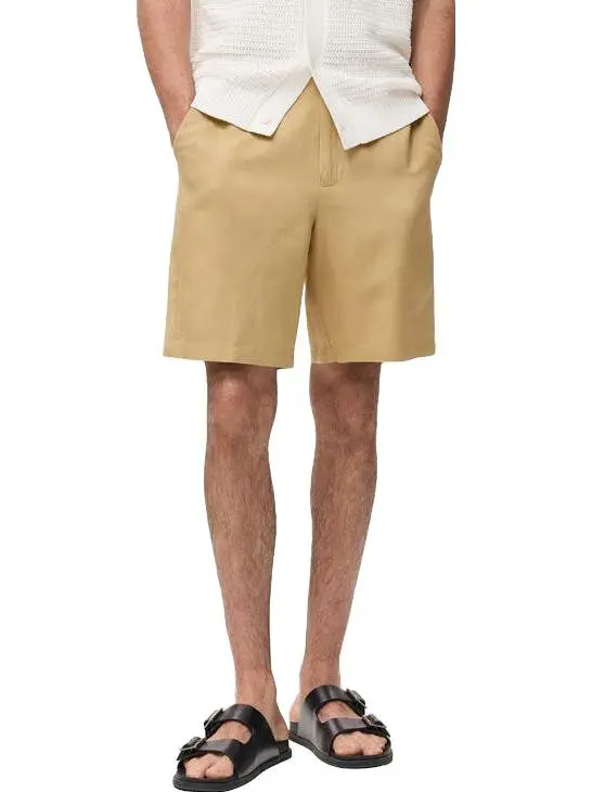 Mango Elastic Waist Shorts - Beige