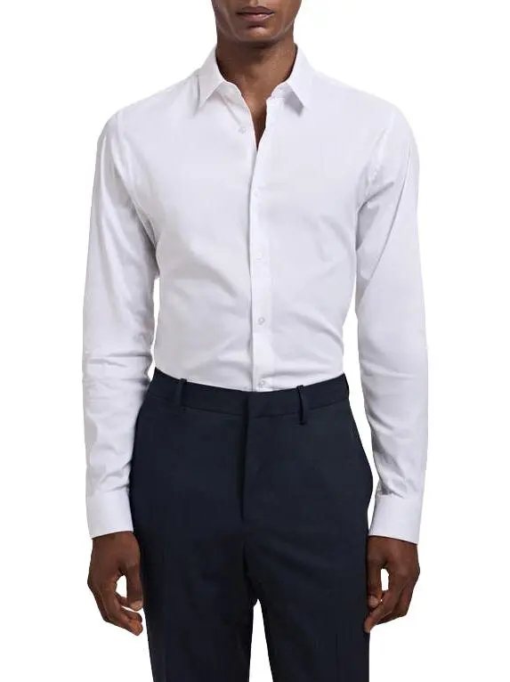Mango Slim Fit Cotton Button-up Shirt - White