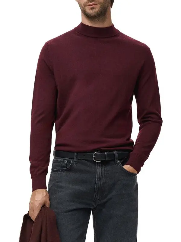 Mango Turtleneck Wool Sweater - Wine