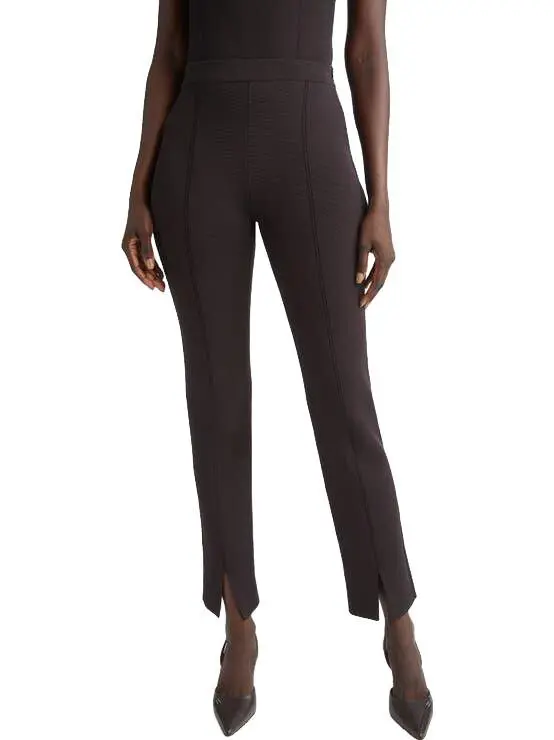 St. John Milano Knit Slim Leg Pants - Mocha