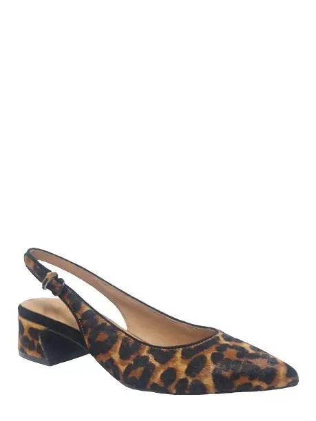 Gentle Souls Georgia Slingback Pointed Toe Pump - Leopard Haircalf