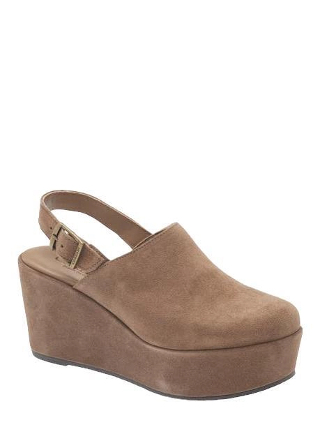 Cordani Jules Slingback Platform Wedge Clog - Fango Suede