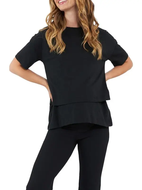 RIPE MATERNITY Claud Cotton Blend Maternity/nursing T-shirt - Black