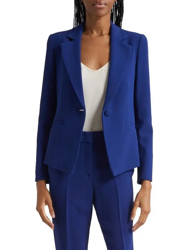 Emporio Armani Essential One-button Blazer - Solid Medium Blue