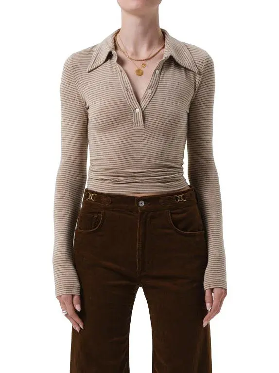 Citizens Of Humanity Shaea Polo Top - Chiltern Oatmeal