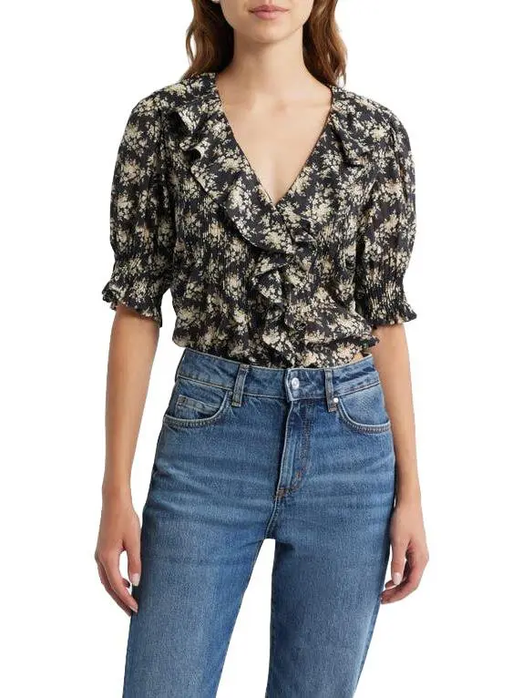 DÔEN Henri Floral Organic Cotton Top - Noire Rosier Floral