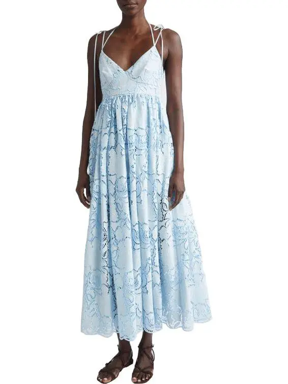 Erdem Cutwork Embroidered Dress - Dream Blue