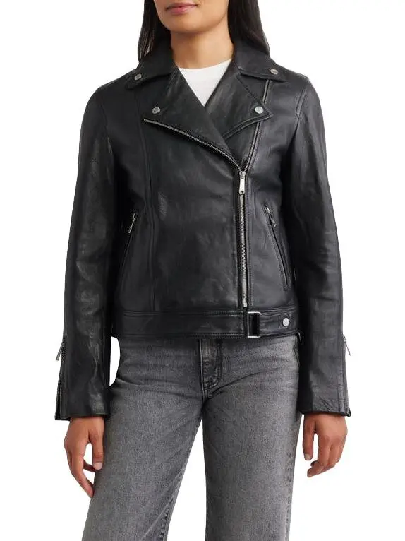 Sam Edelman Leather Moto Jacket - Black