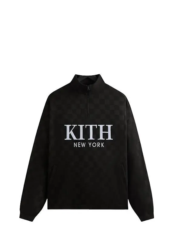 Kith Double Weave Davis Quarter Zip Pullover - Black