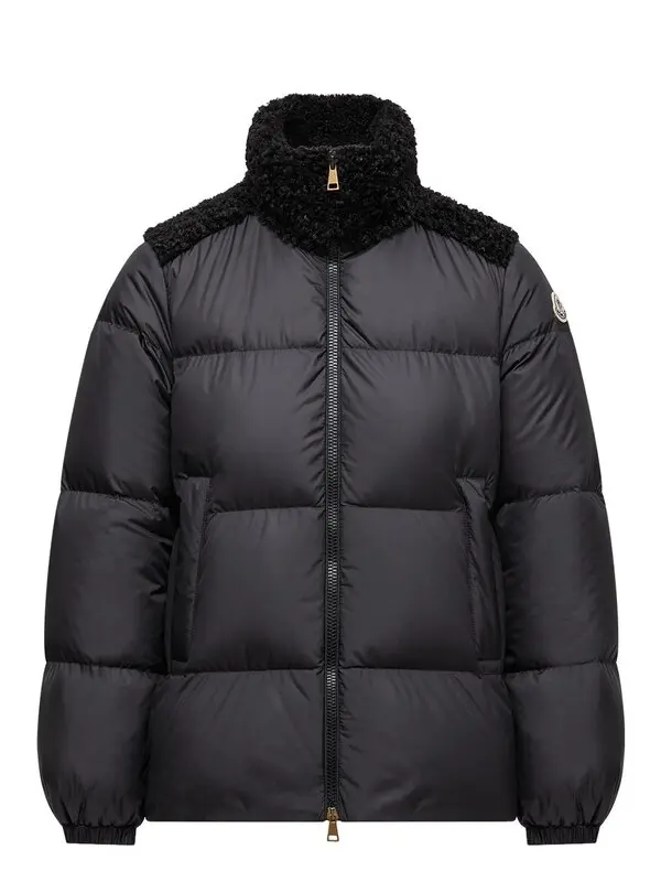 Moncler Esnaie Teddy-trimmed Down Jacket - Black