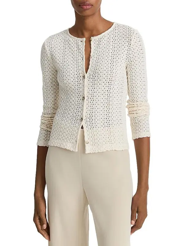 Vince Pointelle Cardigan - Gesso