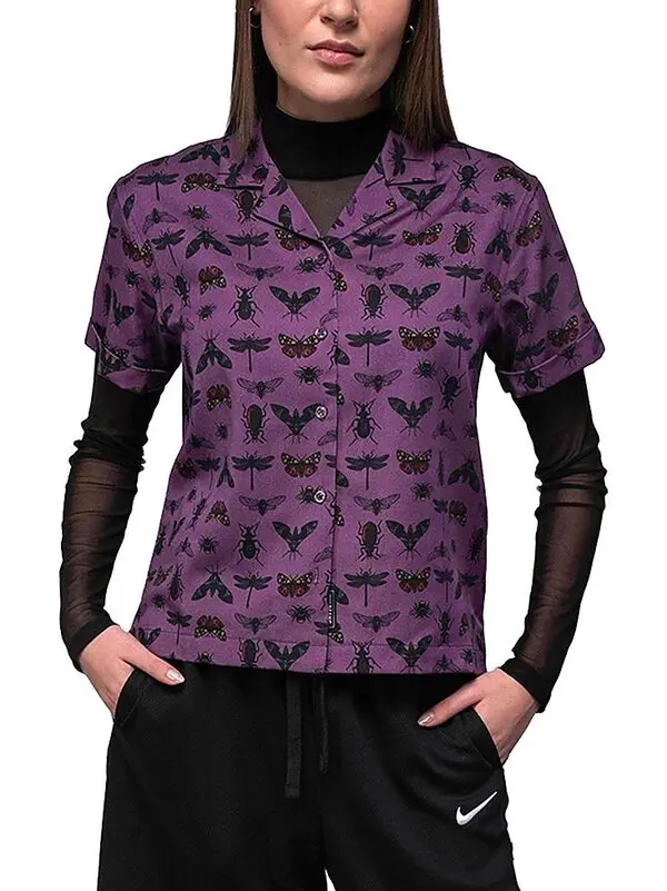 WILDFANG Everyday Camp Shirt - Insect Grape