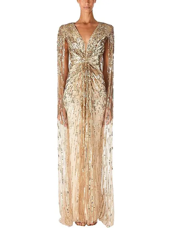 Jenny Packham Sequin-embellished Gown - Illusion