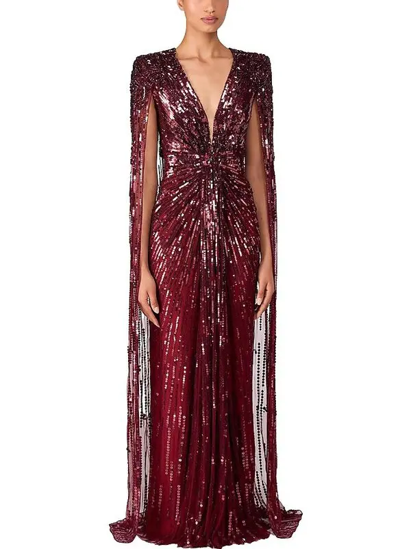 Jenny Packham Sequin-embellished Gown - Nutmeg