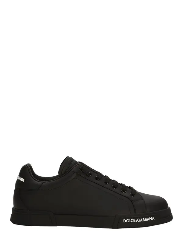 Dolce & Gabbana Calfskin Nappa Portofino Sneakers - Black